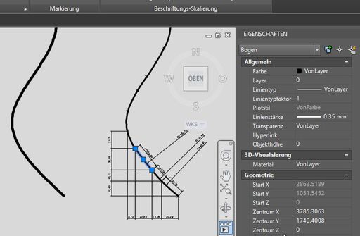 Spline in Bögen umwandeln.