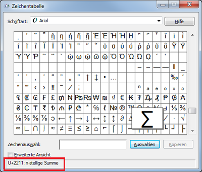 Sonderzeichen in Beschriftungen