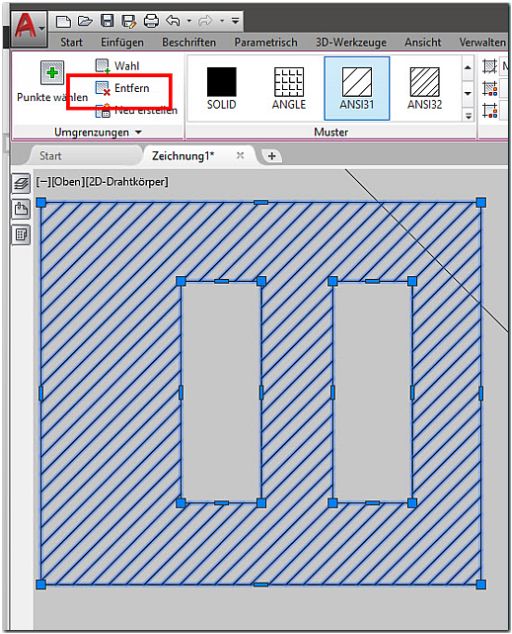 AutoCAD - Schraffuren nachträglich aussparen und stutzen