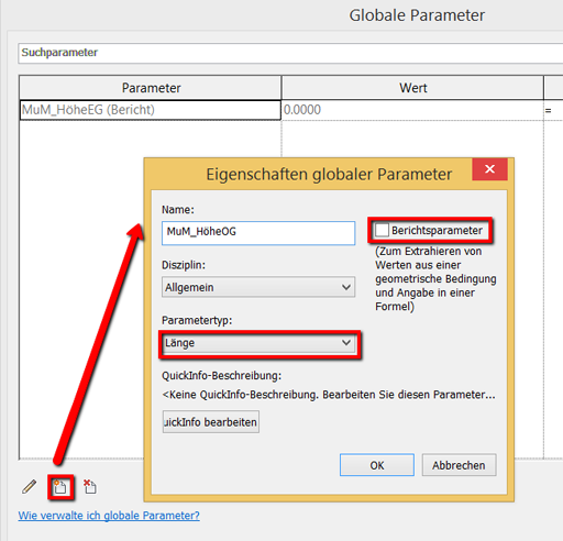 Revit - Globale Parameter Schritt-für-Schritt