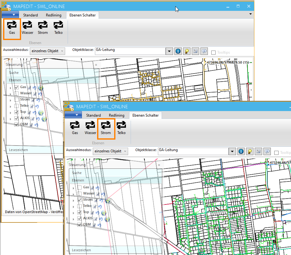 MapEdit - Ebenen Umschalter